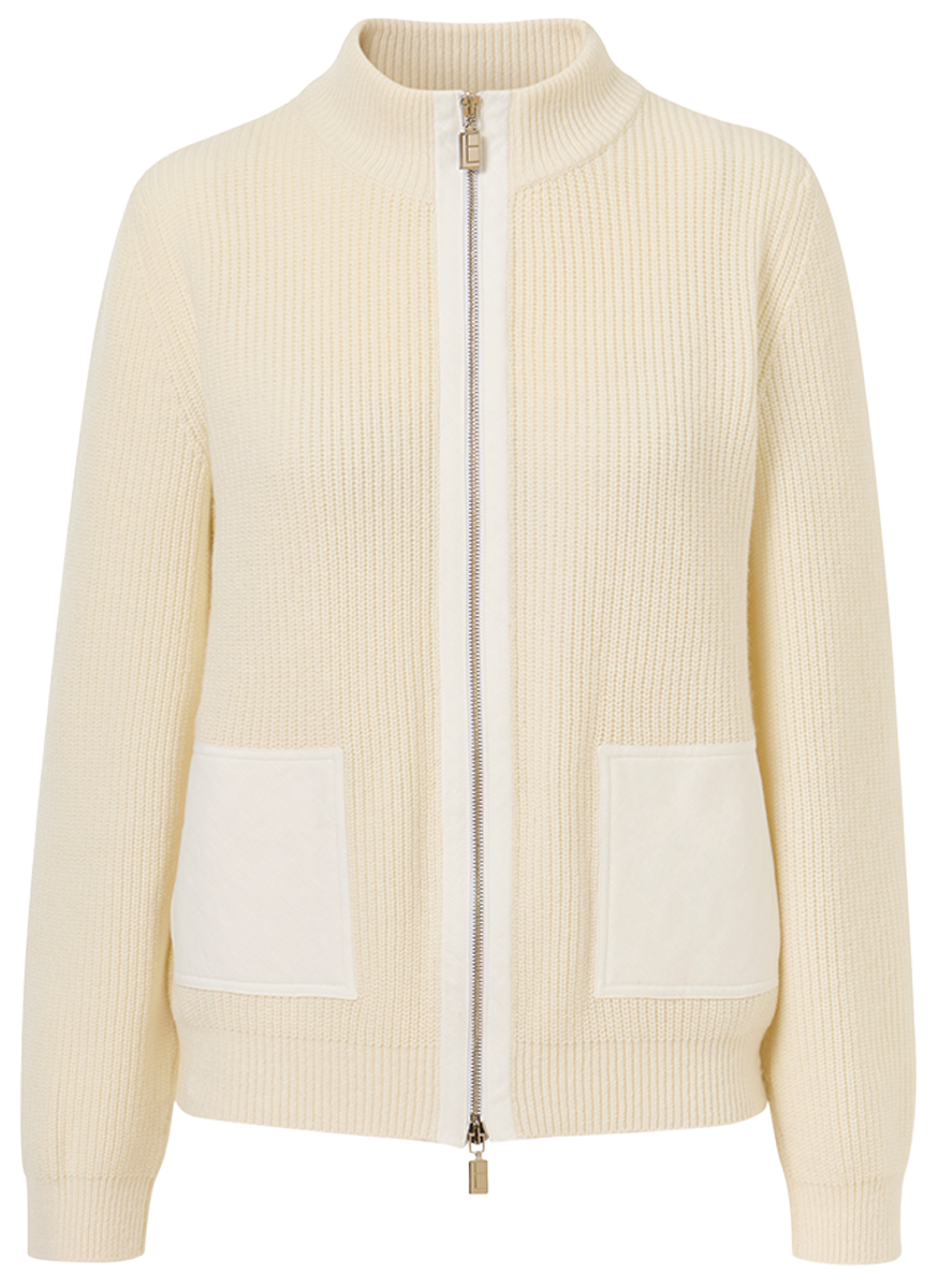 Fabiola Ribbed Zip Front Cardigan – Elizabeth Anthony