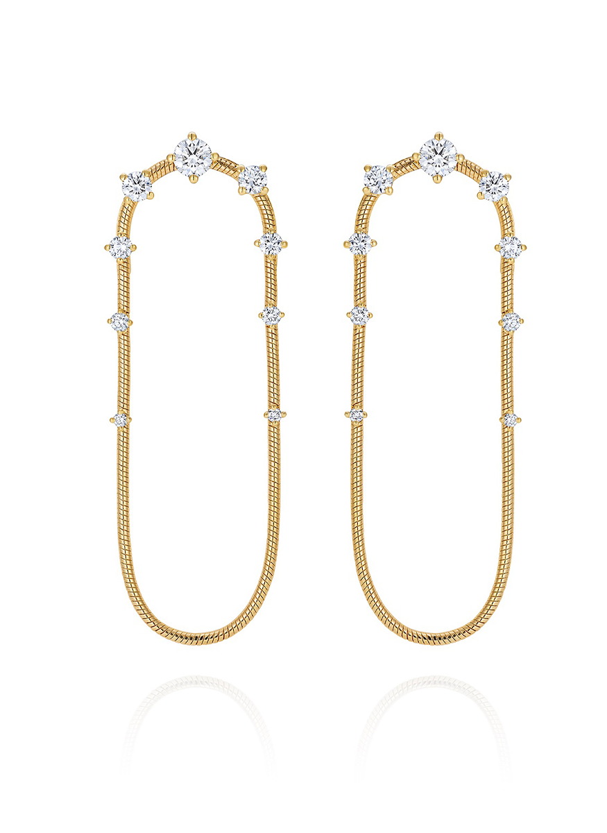 Diamonds On Chain Earrings, Medium – Elizabeth Anthony